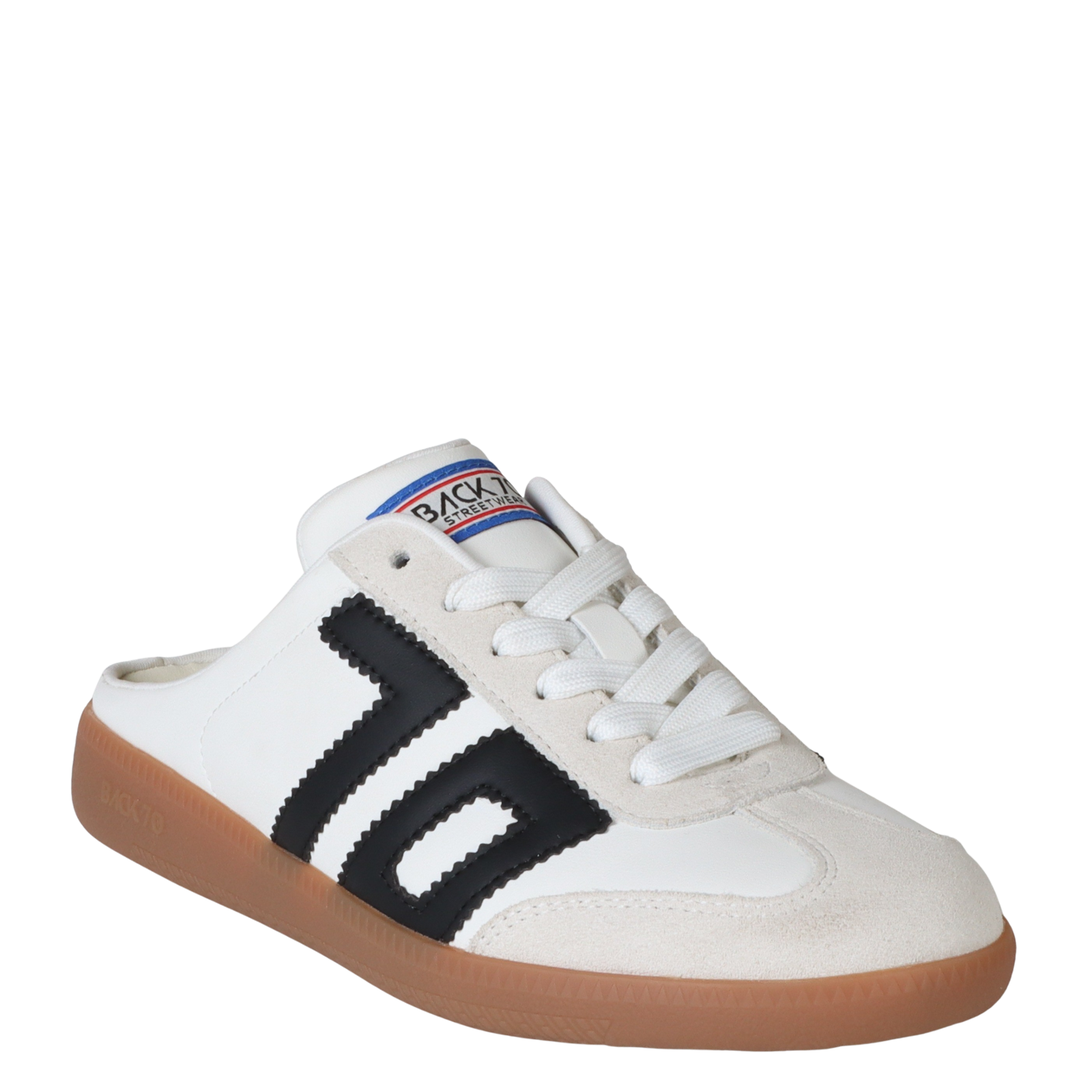 Easter in White Black Backless Sneakers | Women's Shoes by BACK 70 ...